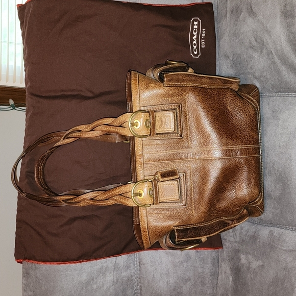 Coach | Bags | Coach Soho Braided Handle Distressed Leather Shoulder ...